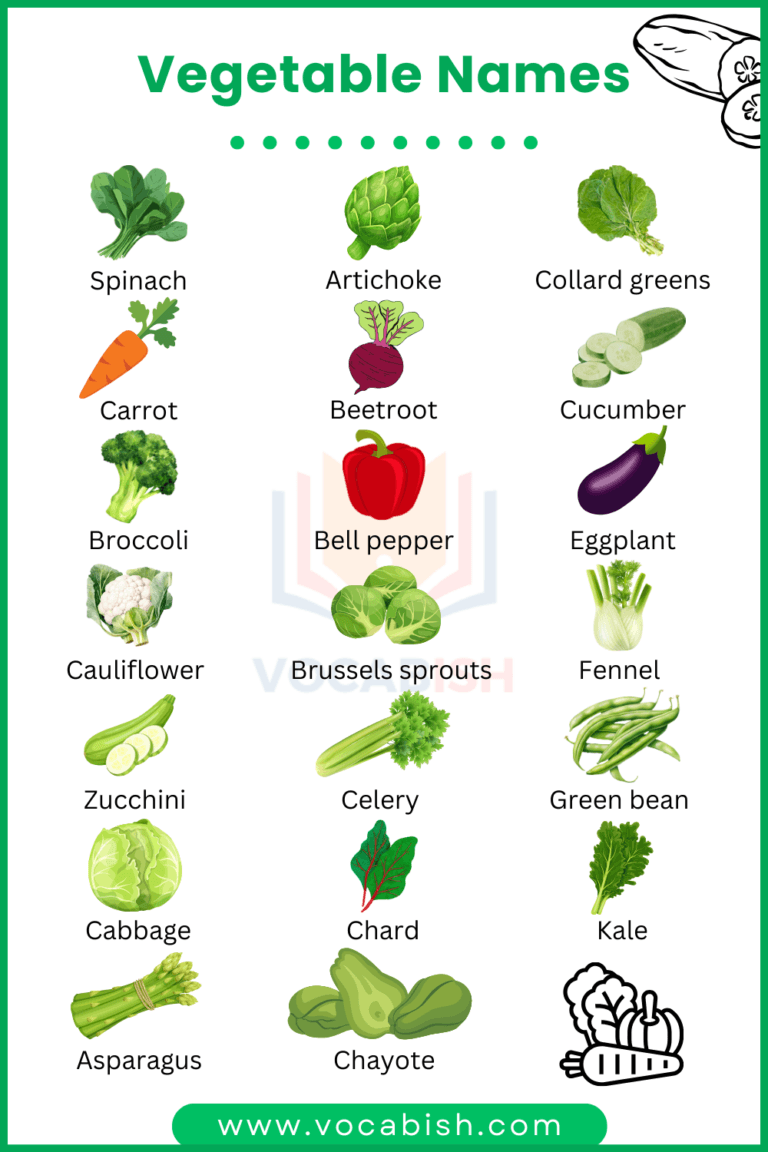 100+ Vegetable Names in English with Their Pictures | Vocabish