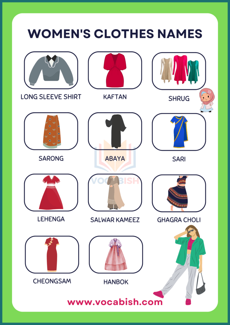 100+ Women's Clothes Names with Pictures | Vocabish