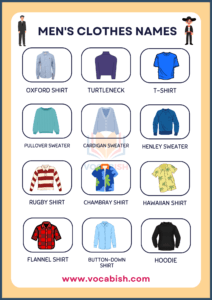 100+ Men's Clothes Names in English with Their Pictures | Vocabish
