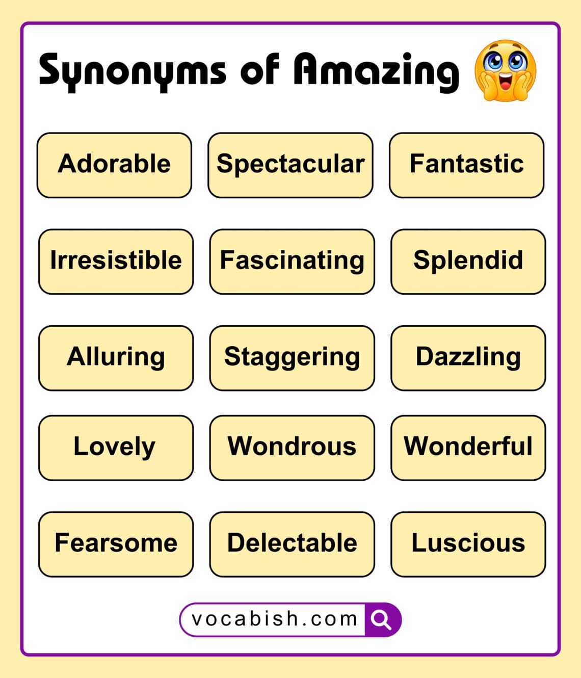 40+ Synonyms of Amazing in English with Meanings and Examples | Vocabish