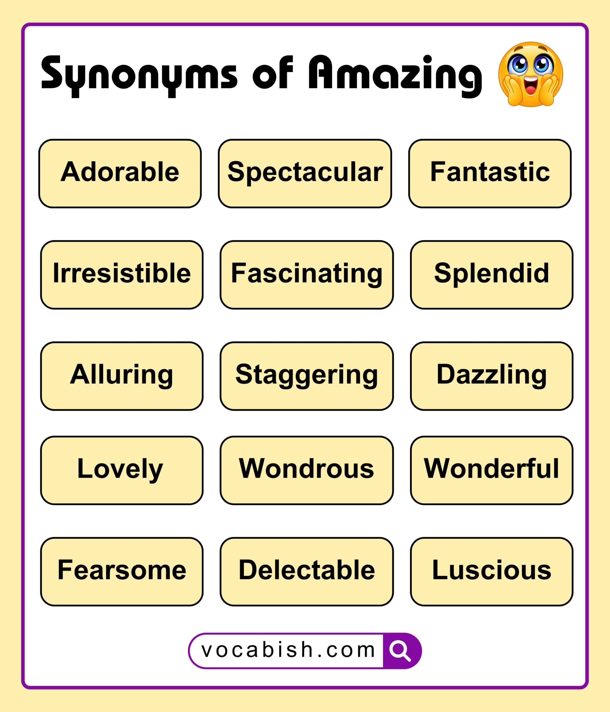 40+ Synonyms of Amazing in English with Meanings and Examples | Vocabish