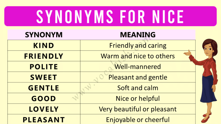 30 Easy Synonyms for Nice for Beginners in English | Vocabish