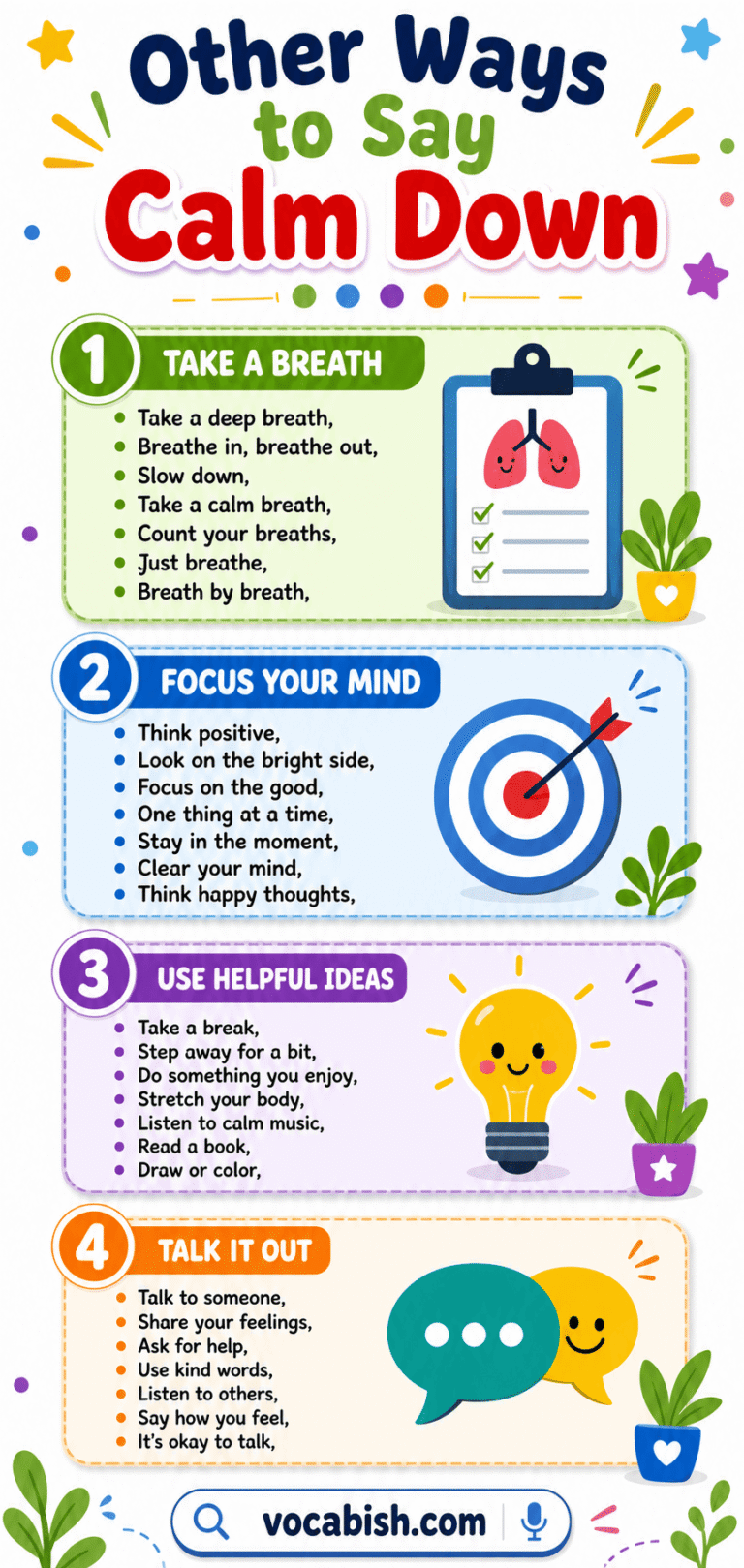 Other Ways to Say Calm Down in English with Examples | Vocabish