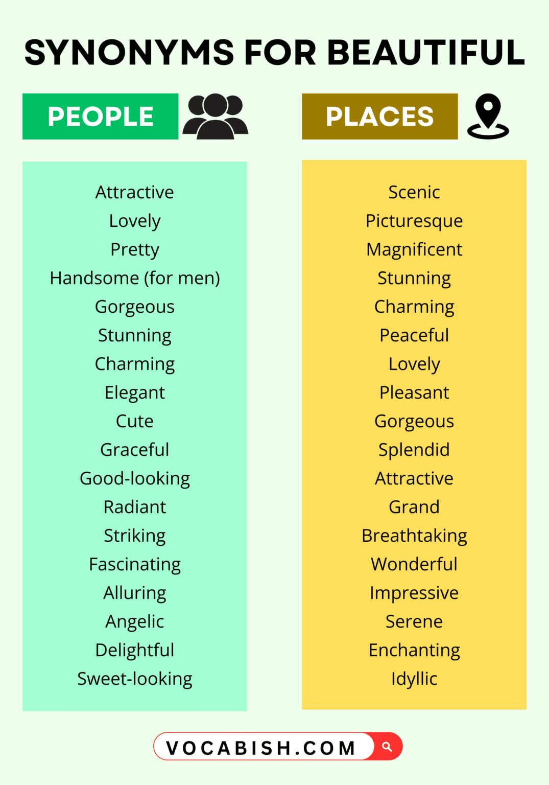 Synonyms for Beautiful for Describing People and Places | Vocabish
