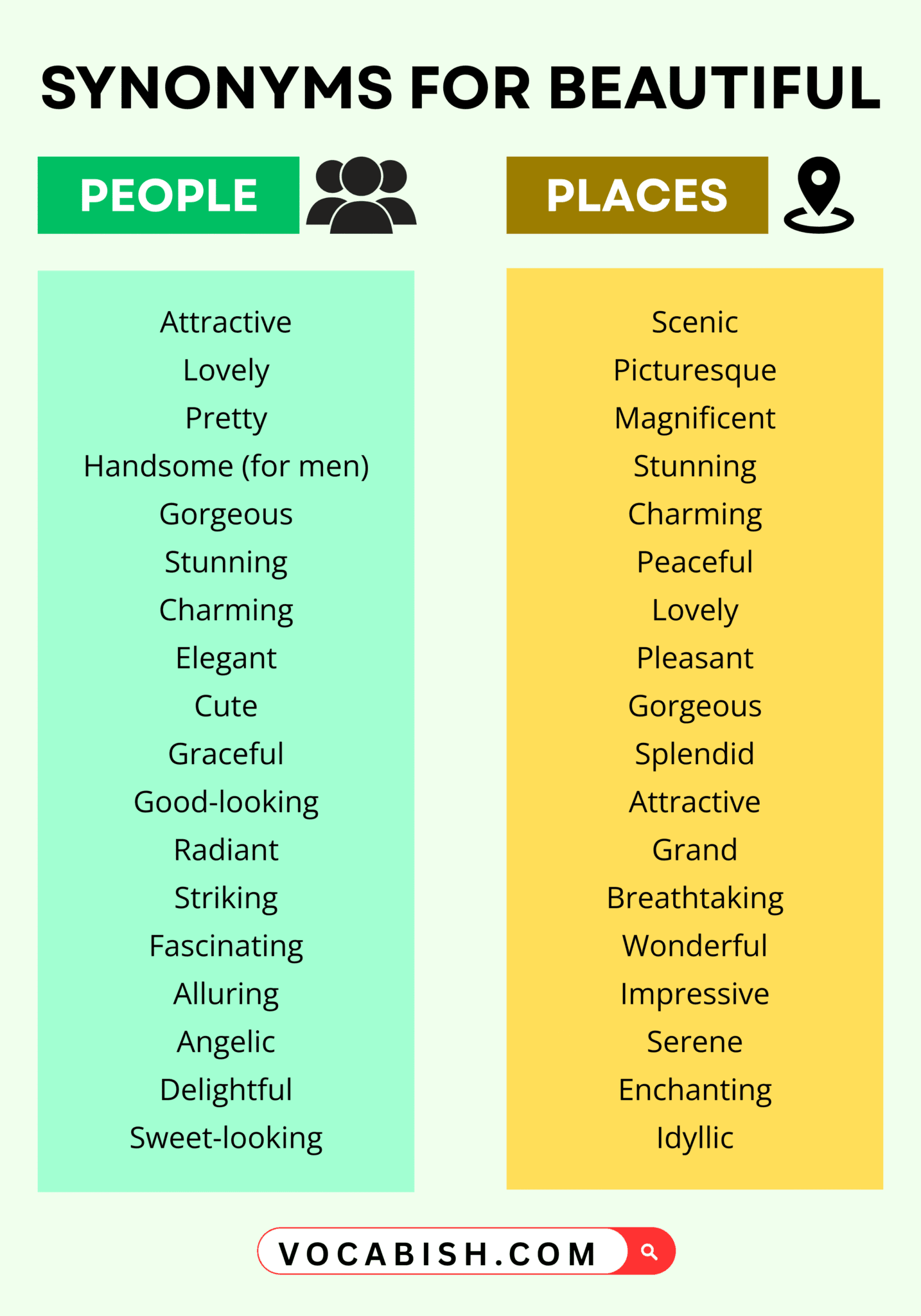 Synonyms for Beautiful for Describing People and Places | Vocabish