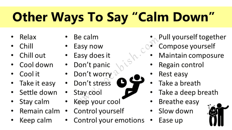 Other Ways to Say Calm Down in English with Examples | Vocabish