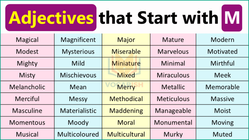 350+ Adjectives that Start with M | Adjectives List in English | Vocabish