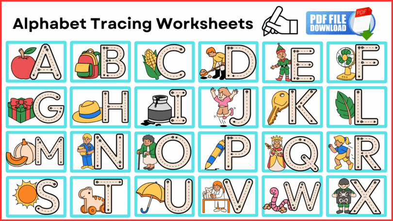 Alphabet Tracing Worksheets with Free PDF | Vocabish