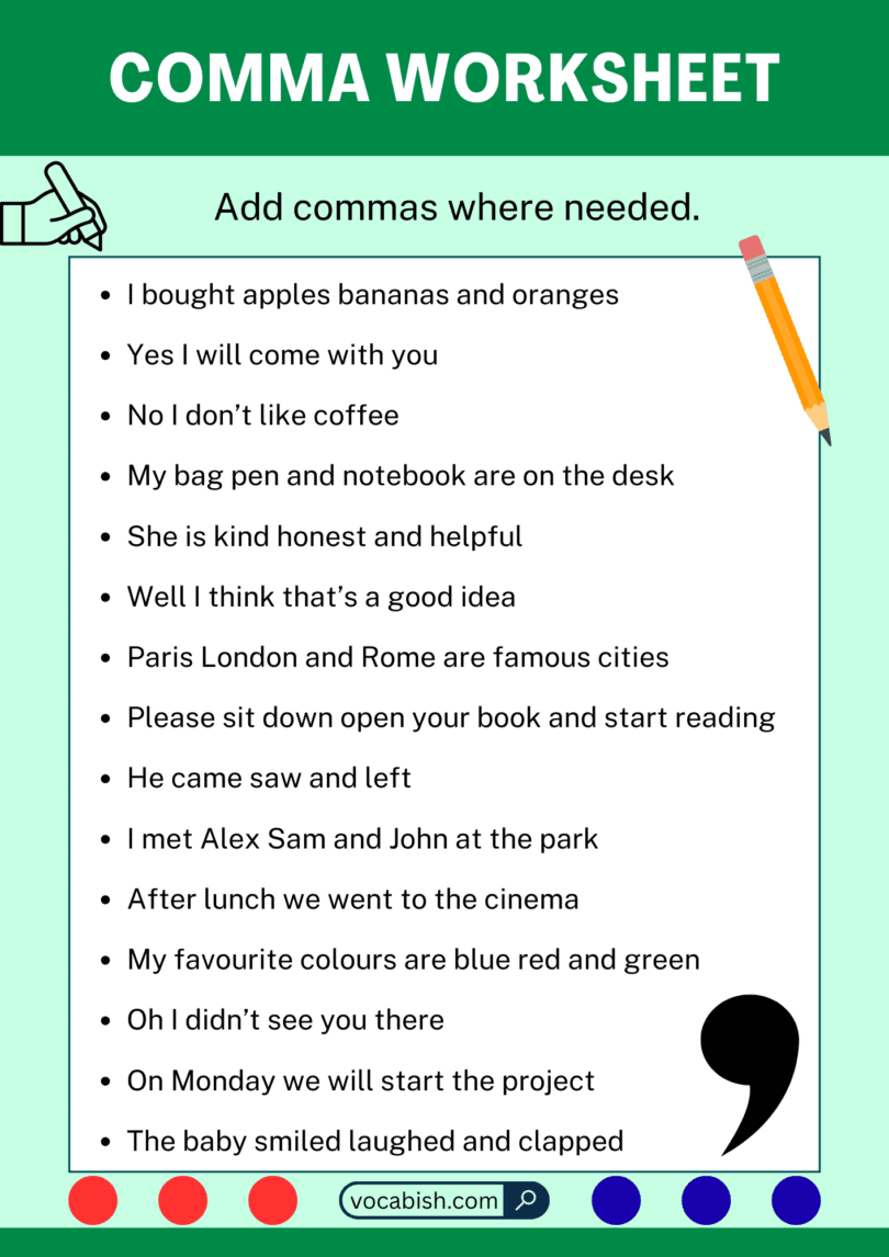 Punctuation Marks Worksheet | Punctuation Worksheets with PDF | Vocabish