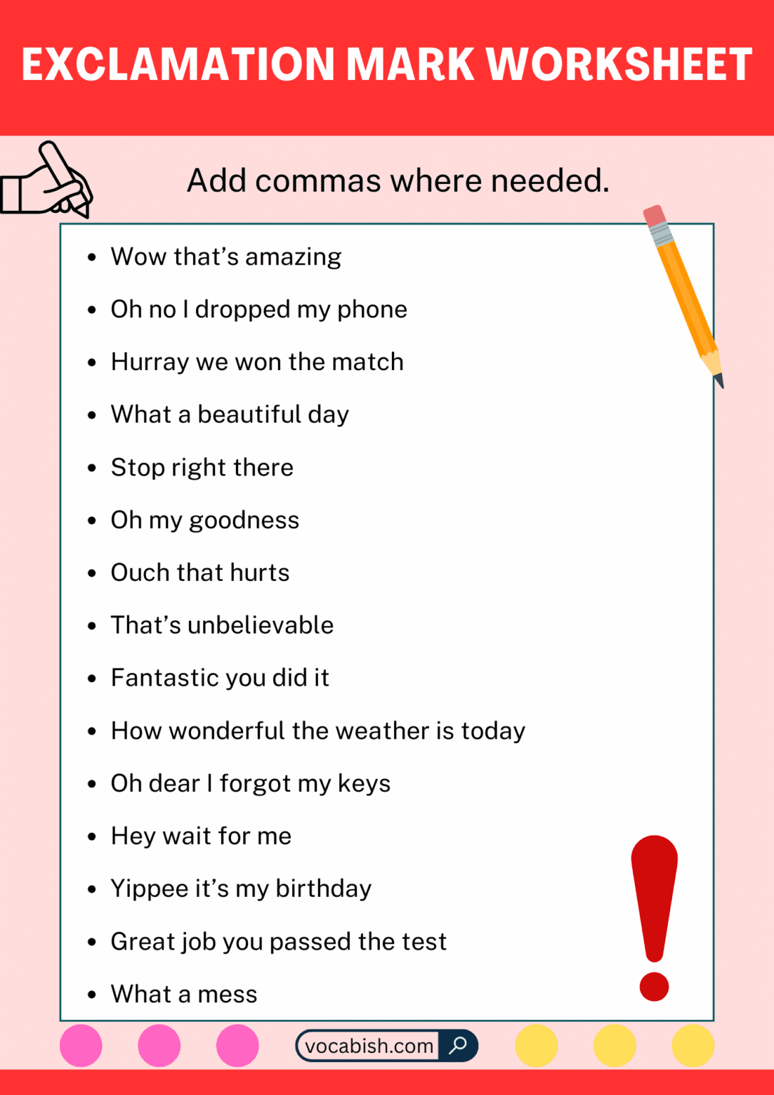 Punctuation Marks Worksheet | Punctuation Worksheets with PDF | Vocabish