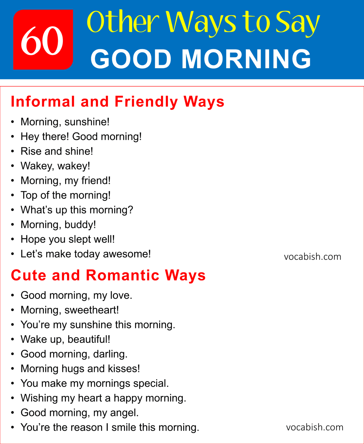 Other Ways to Say Good Morning | Instead of Good Morning | Vocabish