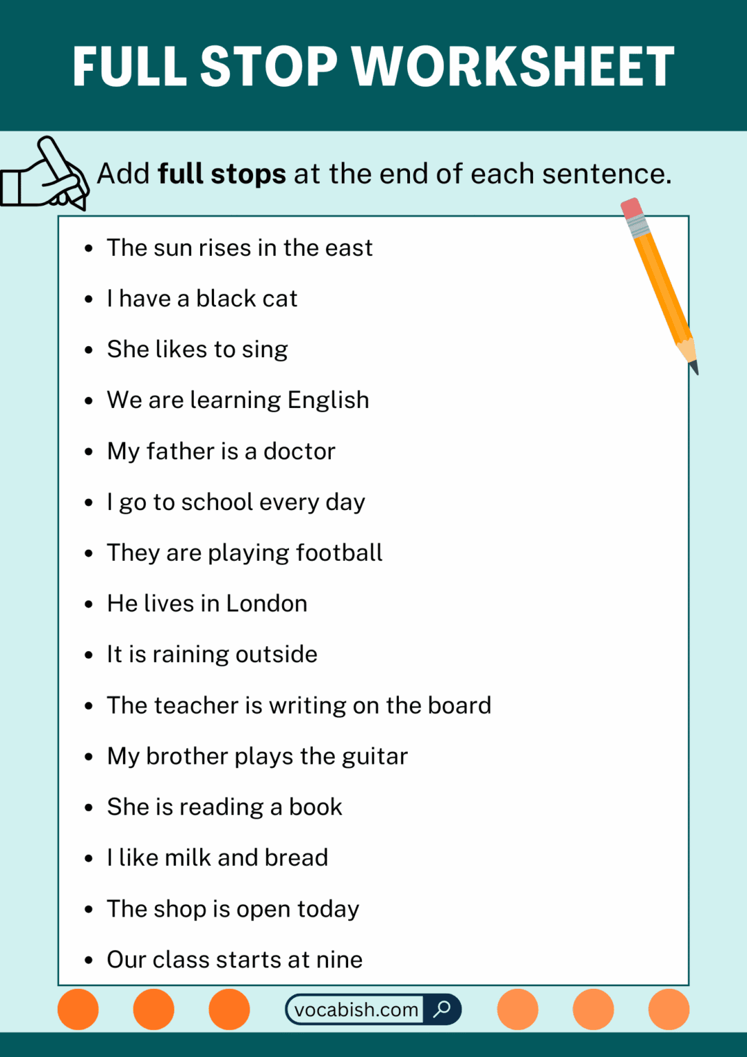 Punctuation Marks Worksheet | Punctuation Worksheets with PDF | Vocabish