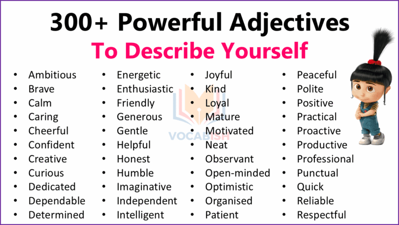 300+ Powerful Adjectives to Describe Yourself in English | Vocabish