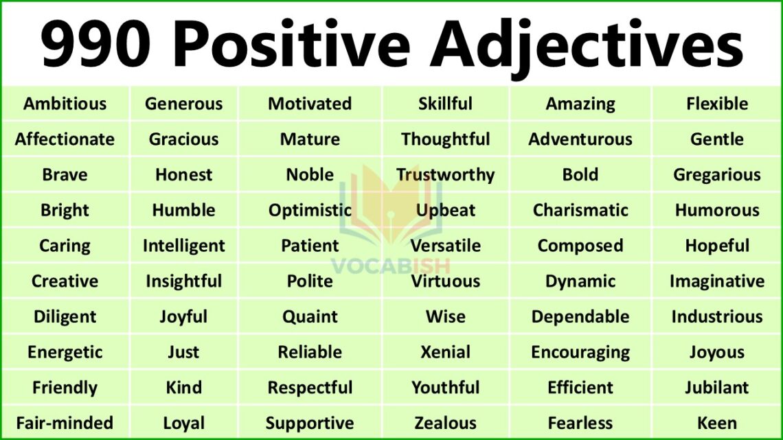 990 Positive Adjectives: Useful Words List & Examples | Vocabish