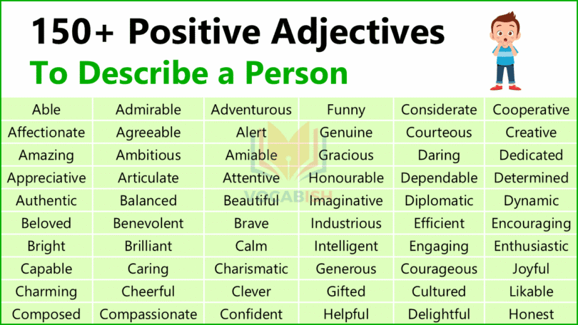150+ Positive Adjectives to Describe a Person in English | Vocabish