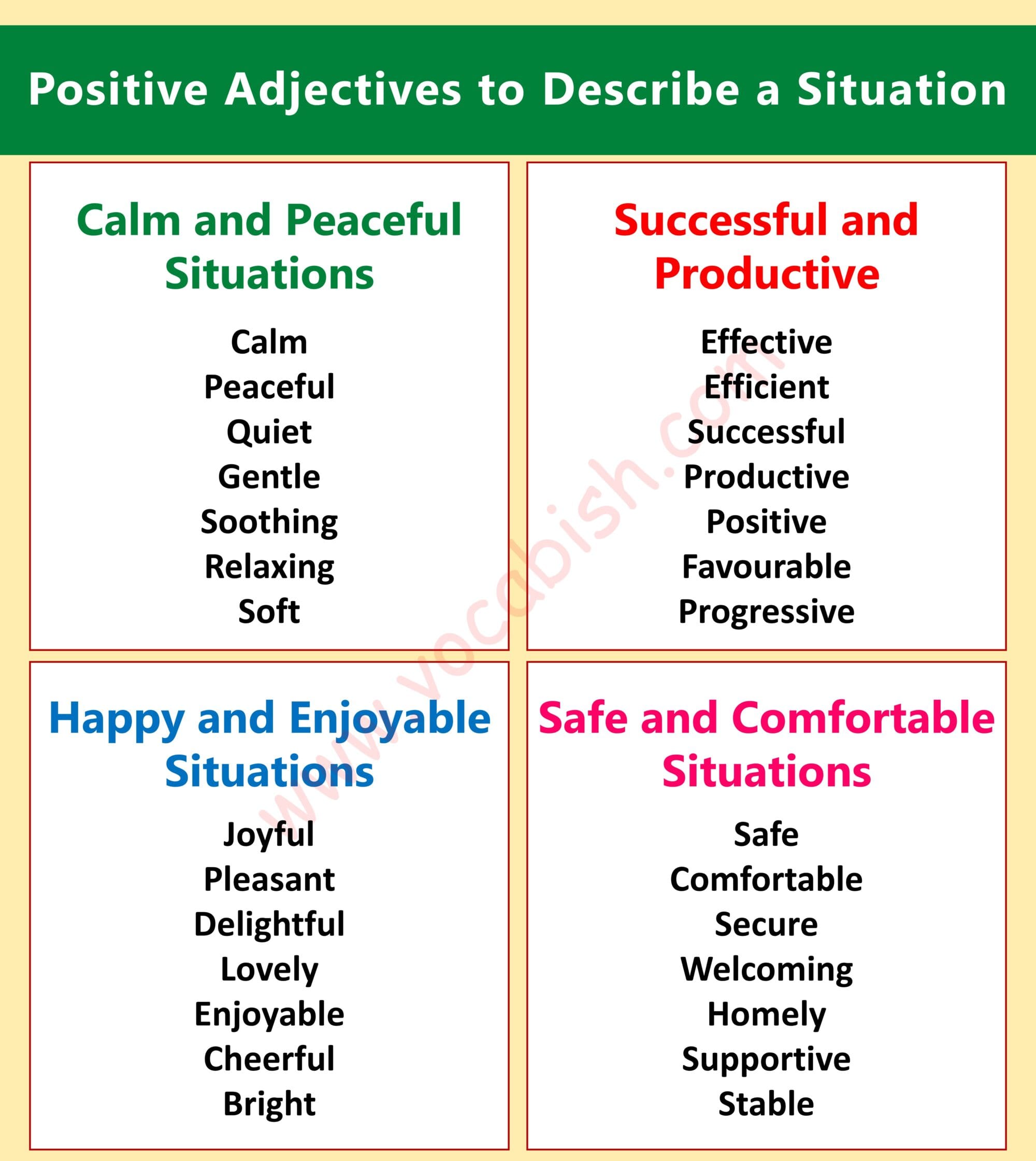 Positive Adjectives to Describe a Situation in English | Vocabish