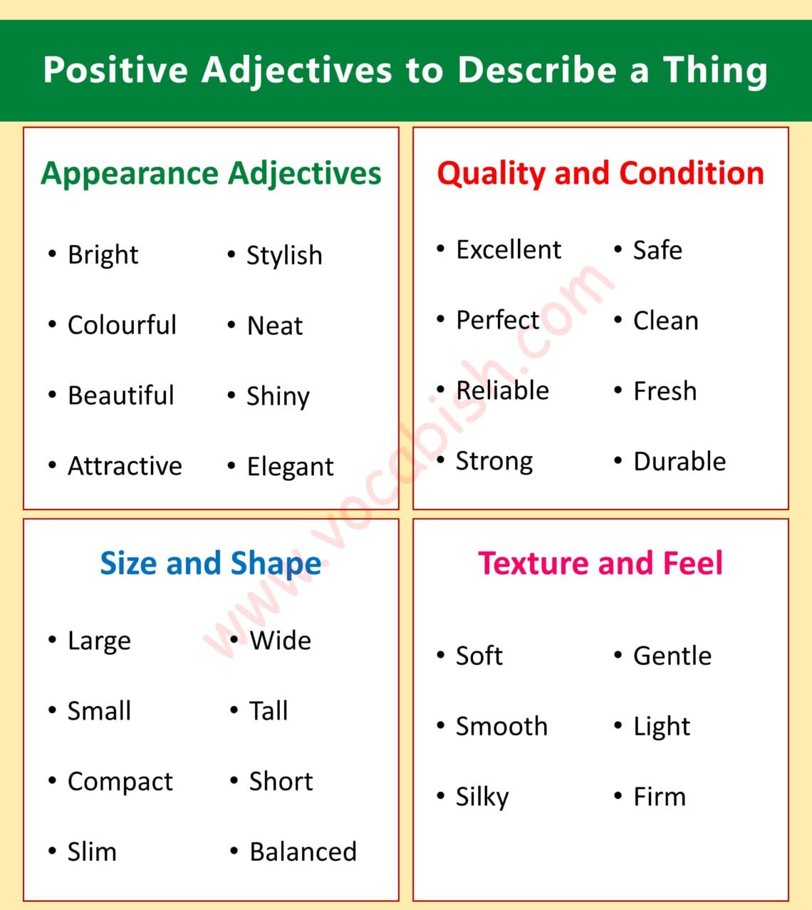 45+ Positive Adjectives to Describe a Thing in English | Vocabish