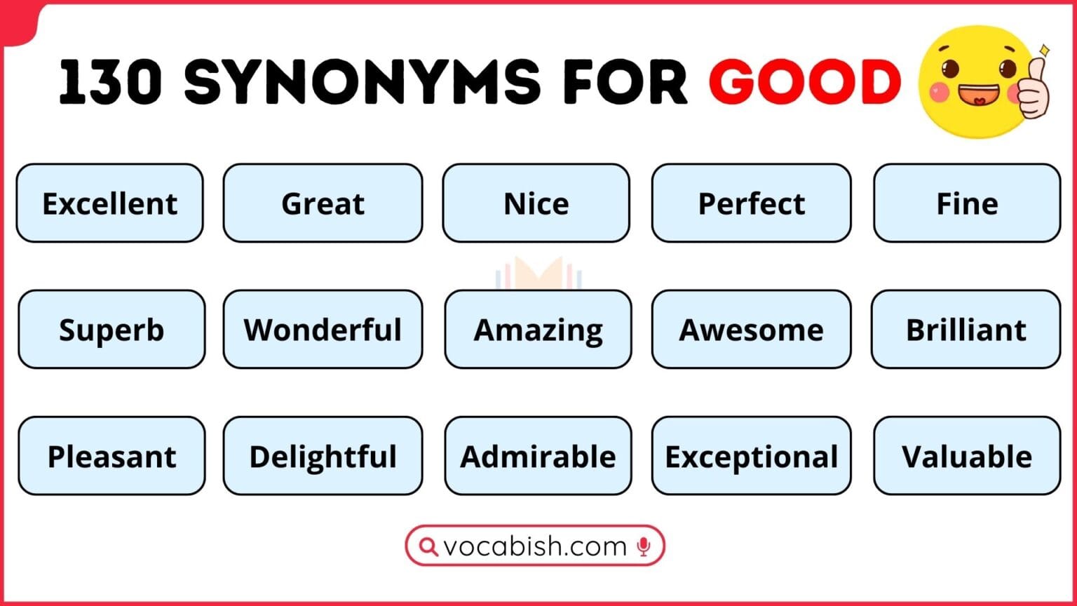 130 Synonyms for Good in English with Meanings and Examples | Vocabish