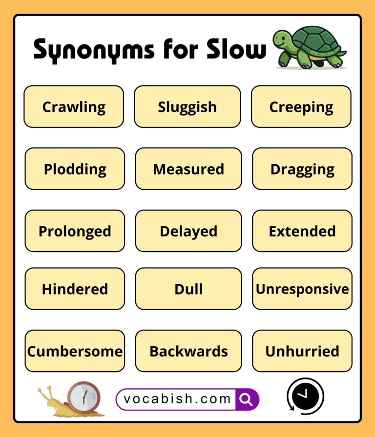 100 Synonyms for Slow with Easy Examples in English | Vocabish