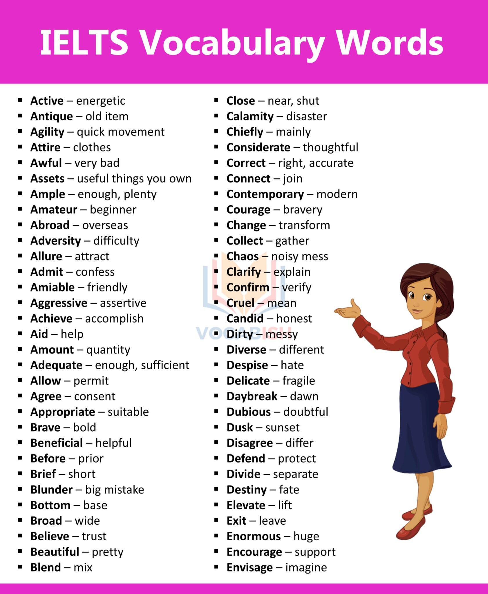 500+ IELTS Vocabulary Words with Meanings and PDF | Vocabish