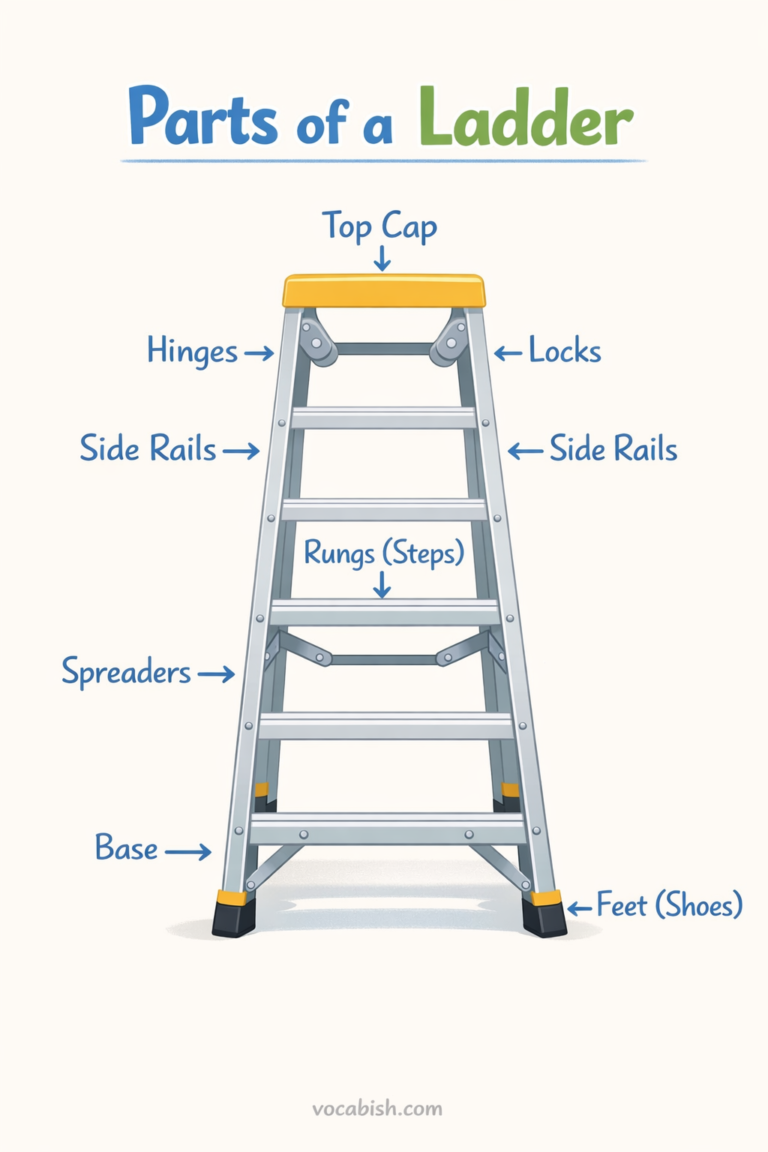 Parts of a Ladder and Their Functions with Diagram | Vocabish