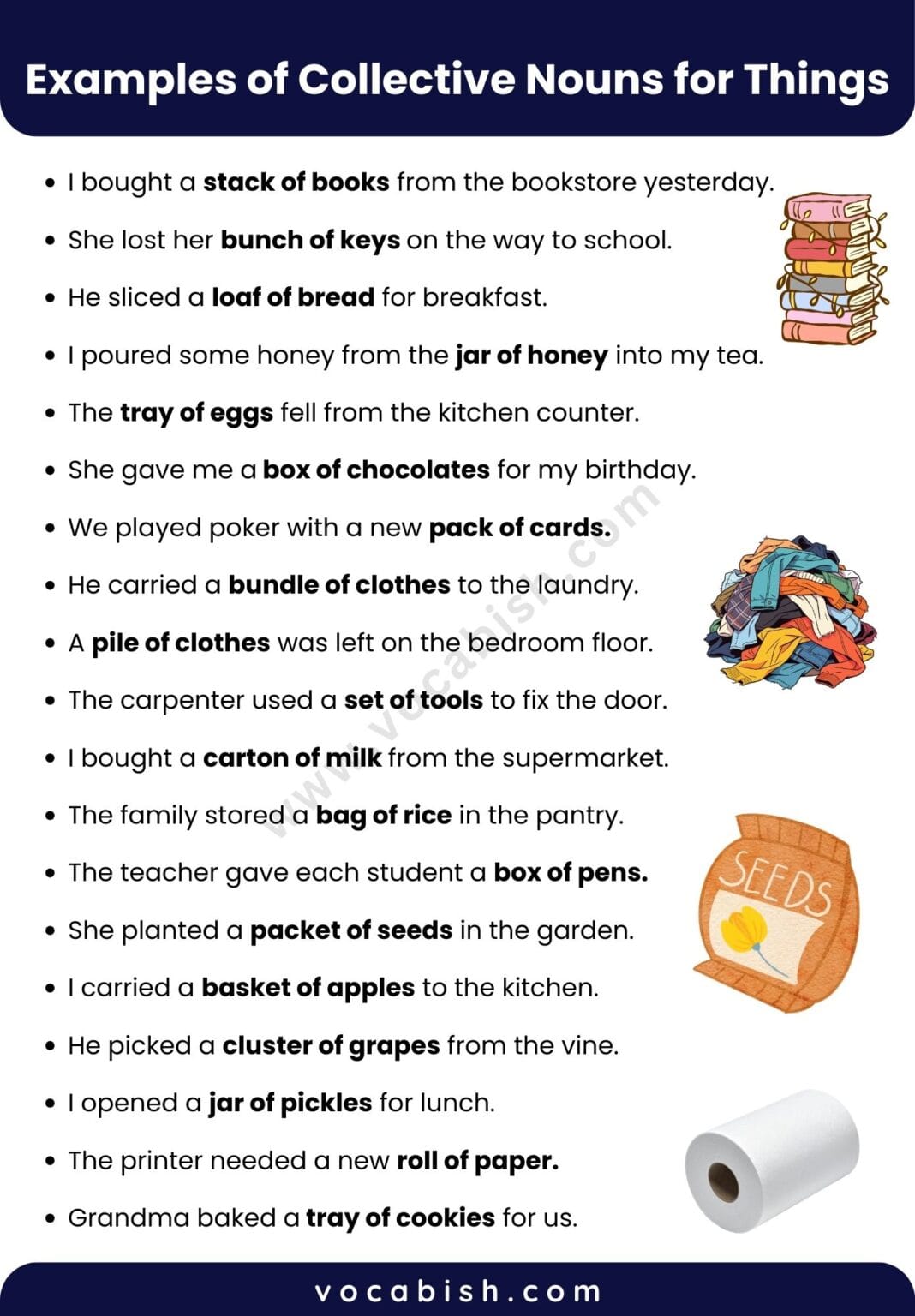 100 Collective Nouns for Things in English with Pictures | Vocabish