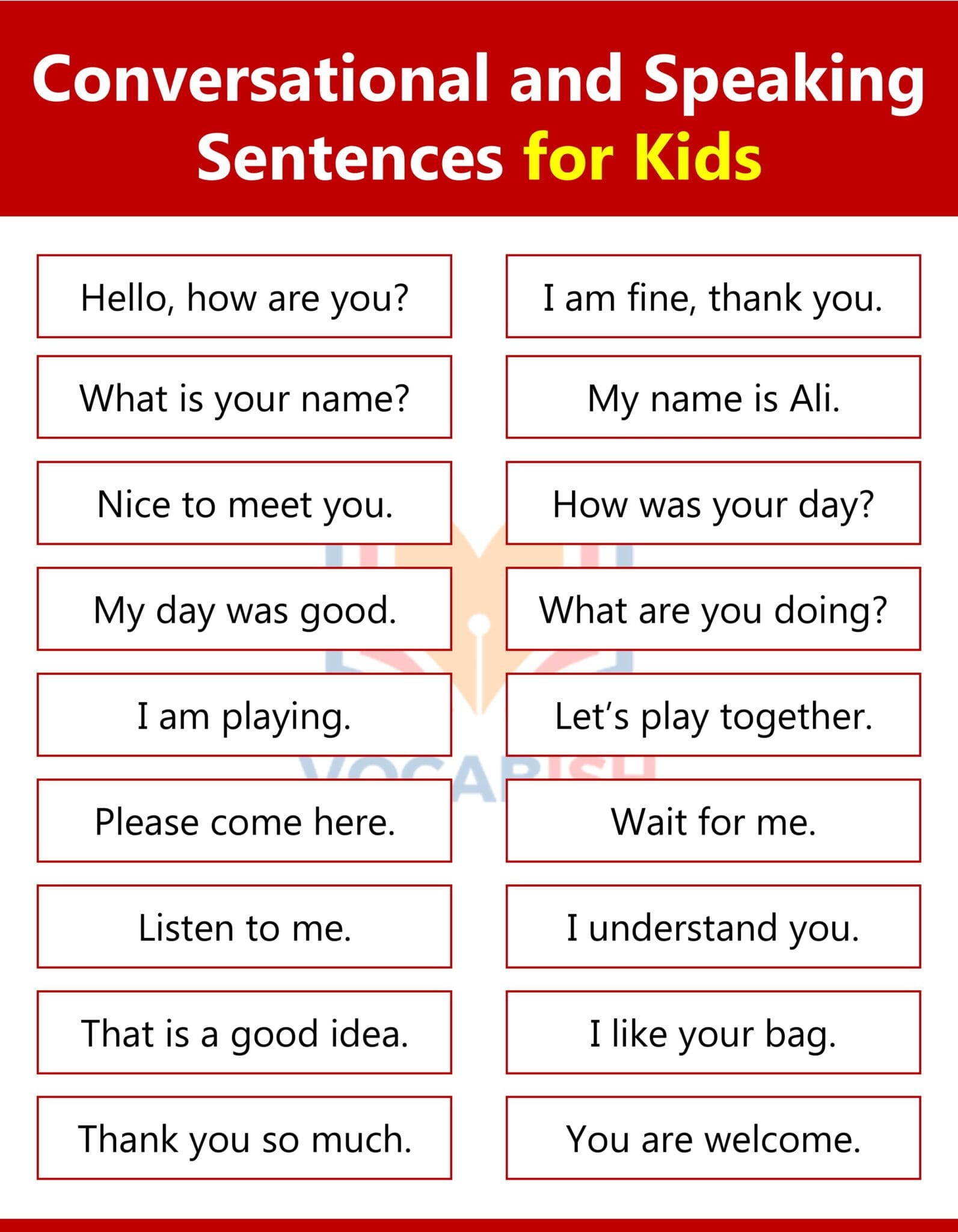 150 Sentences for Kids in English for Daily Use with PDF | Vocabish