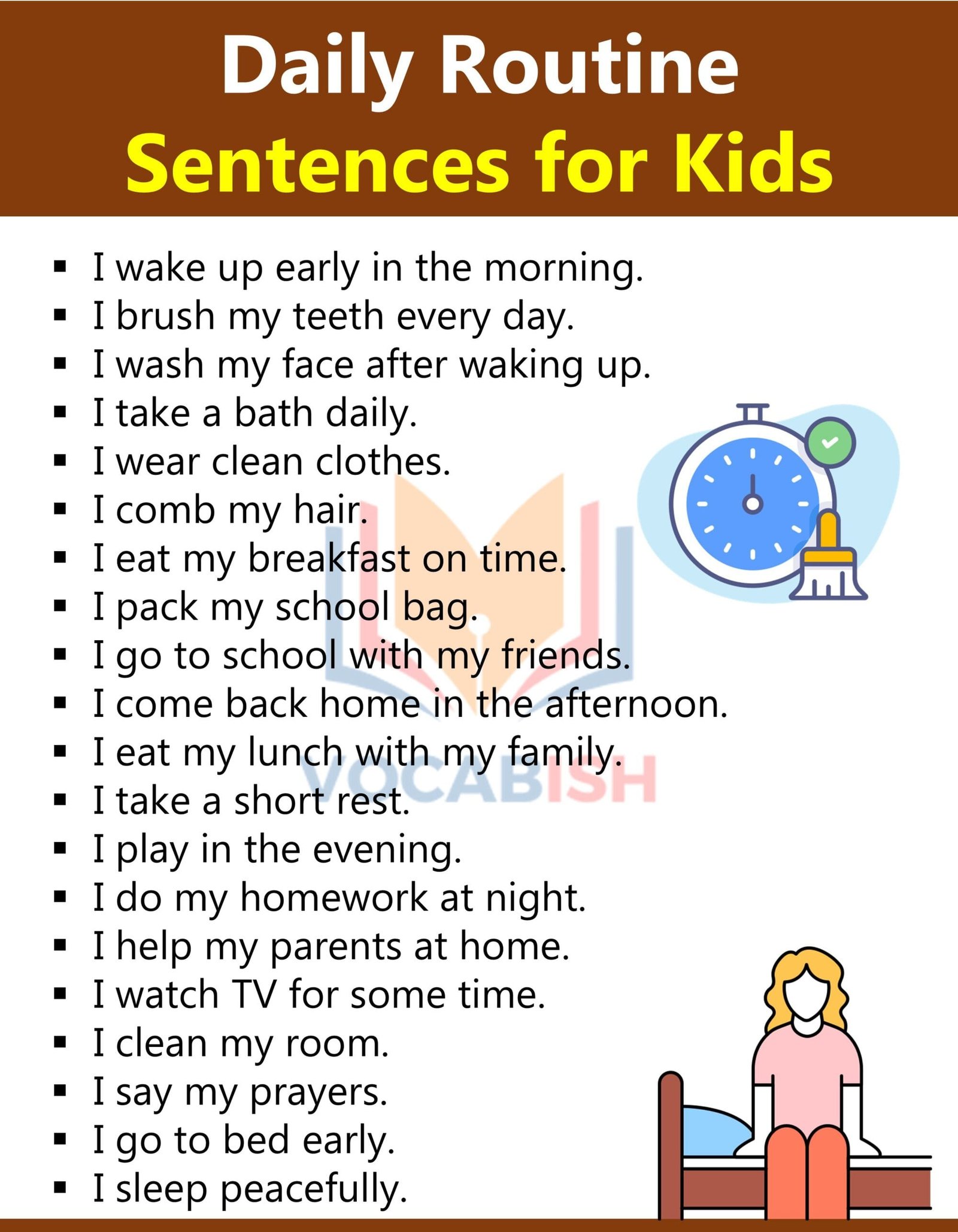 150 Sentences for Kids in English for Daily Use with PDF | Vocabish