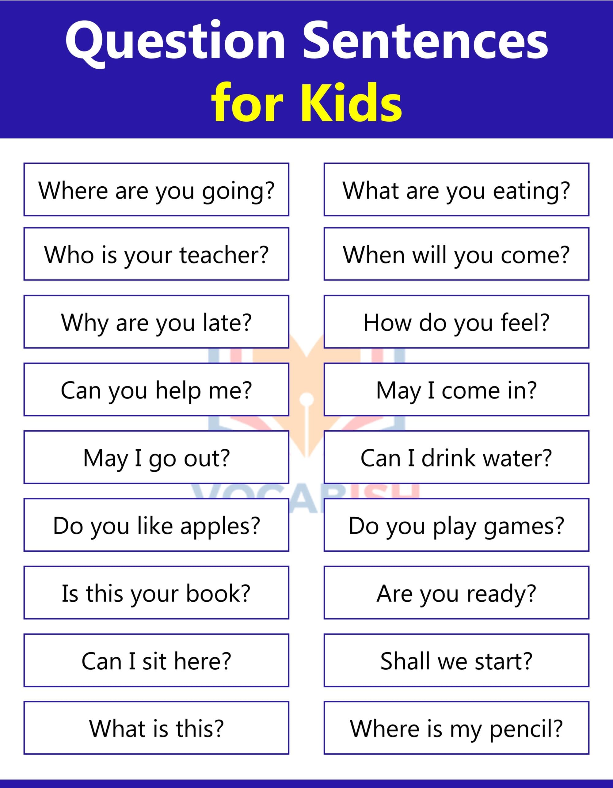 150 Sentences for Kids in English for Daily Use with PDF | Vocabish