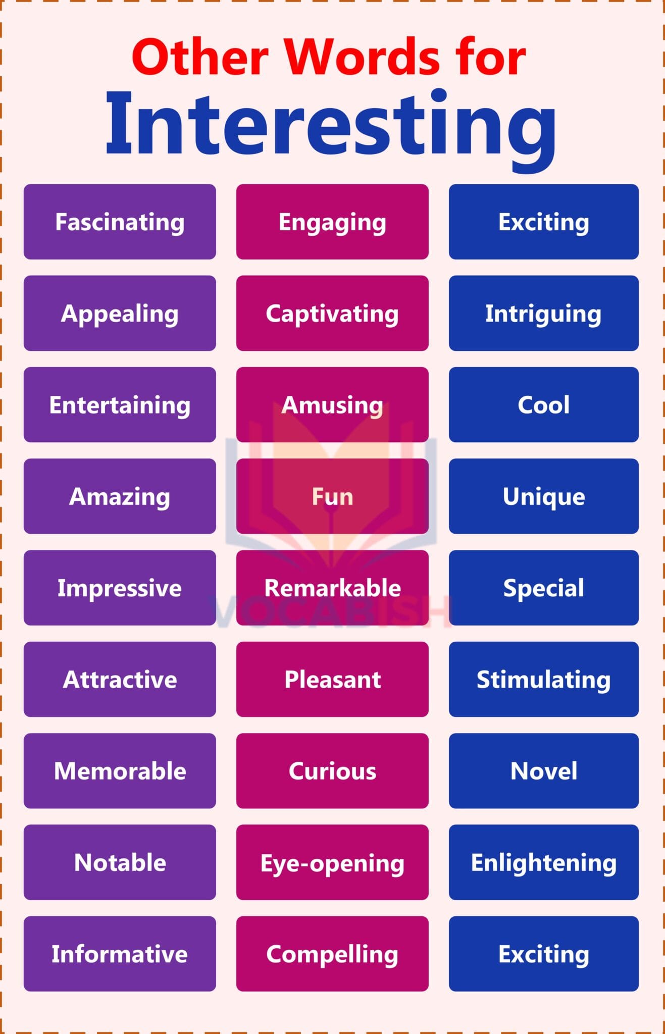 100 Synonyms for Interesting in English with Meanings | Vocabish