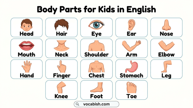 Body Parts for Kids in English with Labelled Diagram | Vocabish