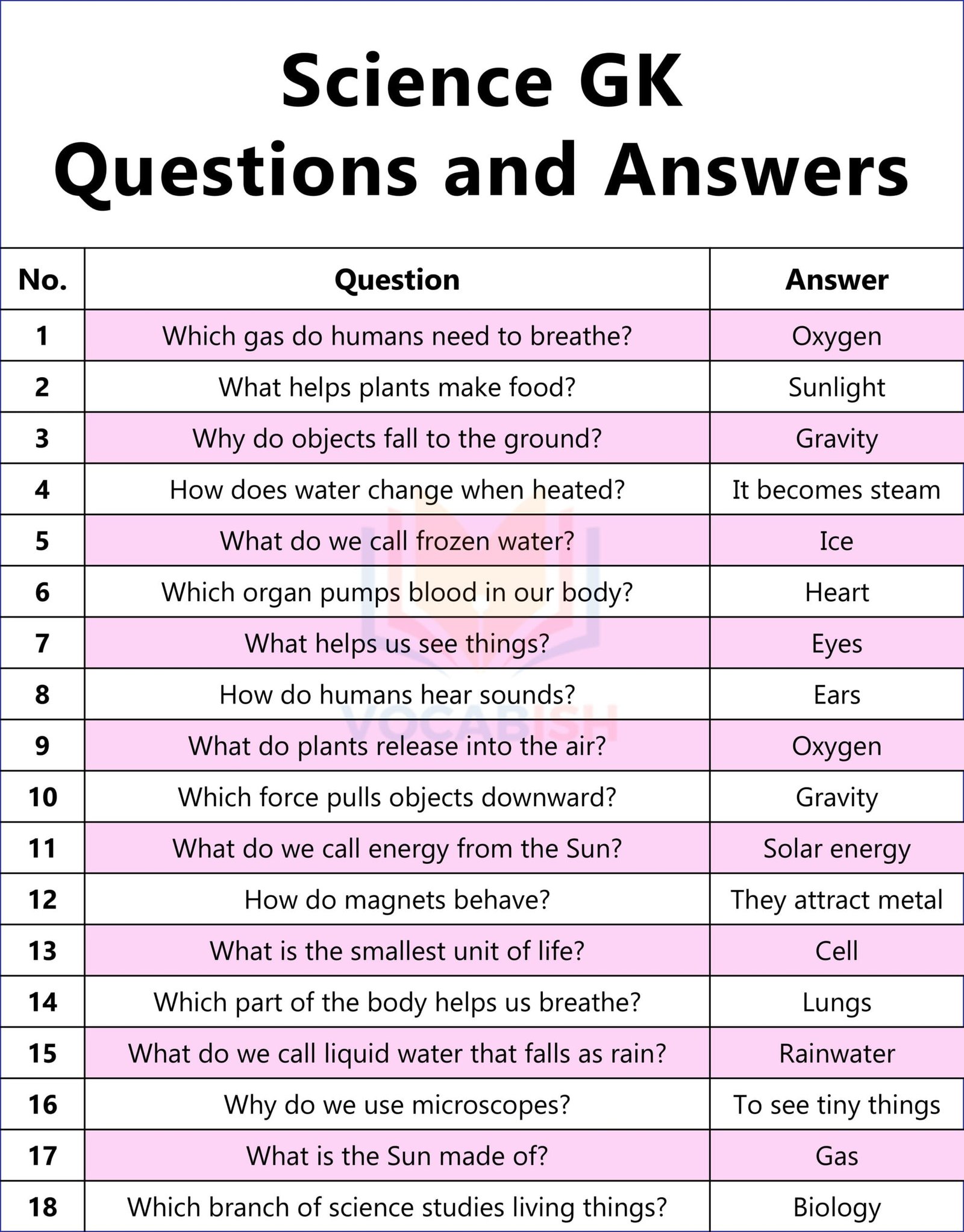 150+ General Knowledge Questions for Kids with Answers | Vocabish