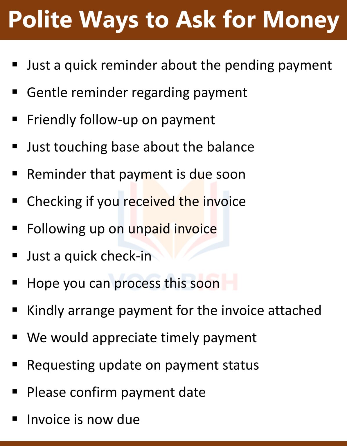 Polite Way to Ask for Money/Payment: Examples and Tips | Vocabish
